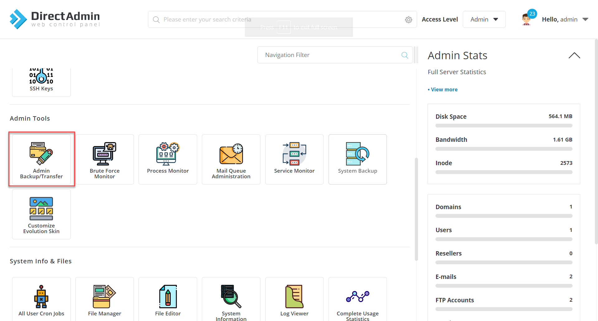 Hướng dẫn Backup website với Admin Backup/Transfer Trên DirectAdmin ...